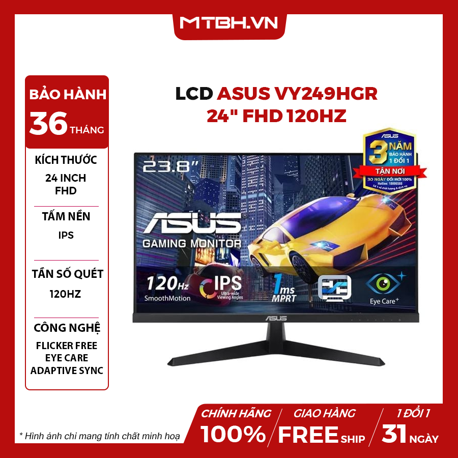 MÀN HÌNH LCD ASUS VY249HGR 24" FHD 120HZ 1MS HDMI+VGA VIỀN SIÊU MỎNG ...