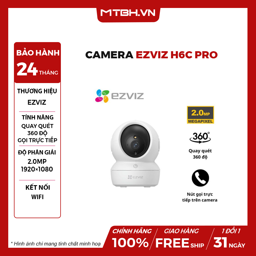 Camera Ezviz H6C PRO ( 2MP/Trong Nhà/Đàm Thoại/Màu Ban đêm) – Máy Tính ...