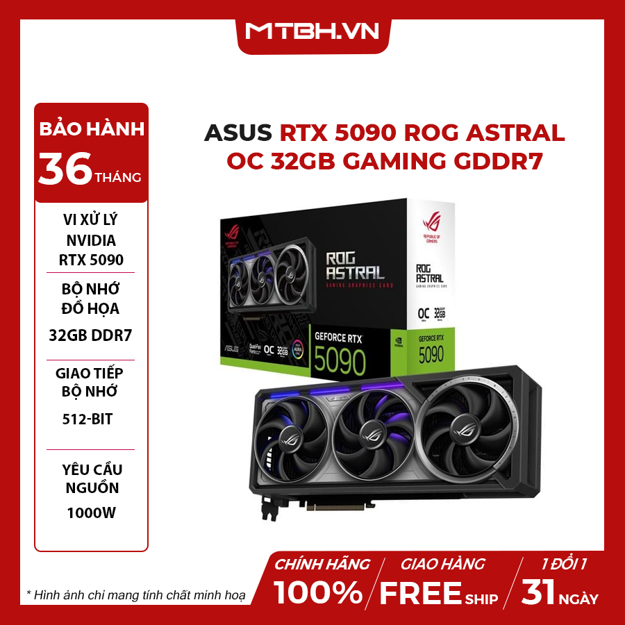 VGA ASUS RTX 5090 ROG Strix BTF OC Edition 32GB GDDR7 – Máy Tính Biên Hòa