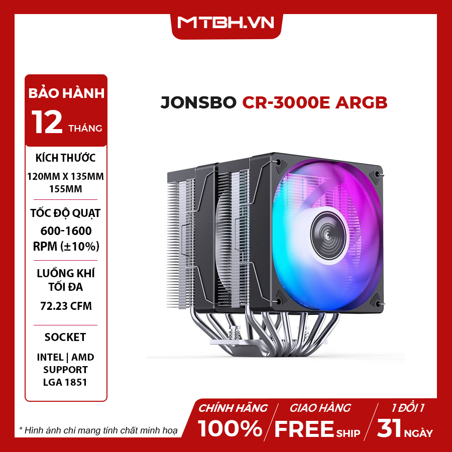 Tản nhiệt khí CPU Jonsbo CR-3000E ARGB – Máy Tính Biên Hòa
