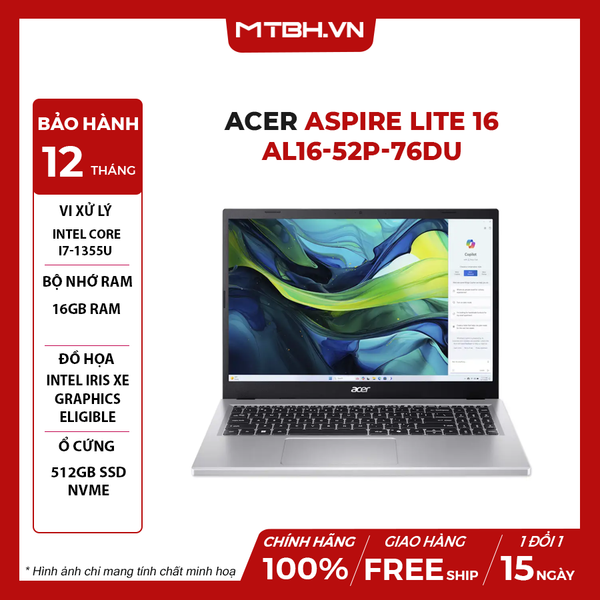 LAPTOP ACER ASPIRE LITE 16 AL16-52P-76DU CORE i7-1355U | 16GB RAM | 51 – Máy Tính Biên Hòa