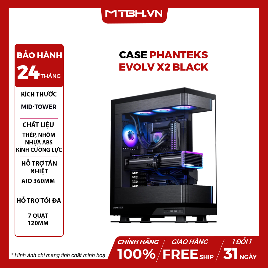 CASE PHANTEKS EVOLV X2 BLACK – Máy Tính Biên Hòa