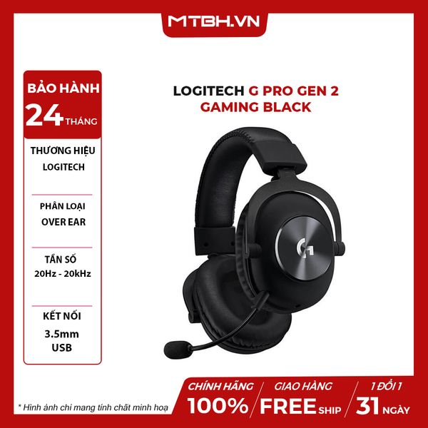 Tai Nghe Logitech G Pro Gen 2 Gaming BLACK – Máy Tính Biên Hòa