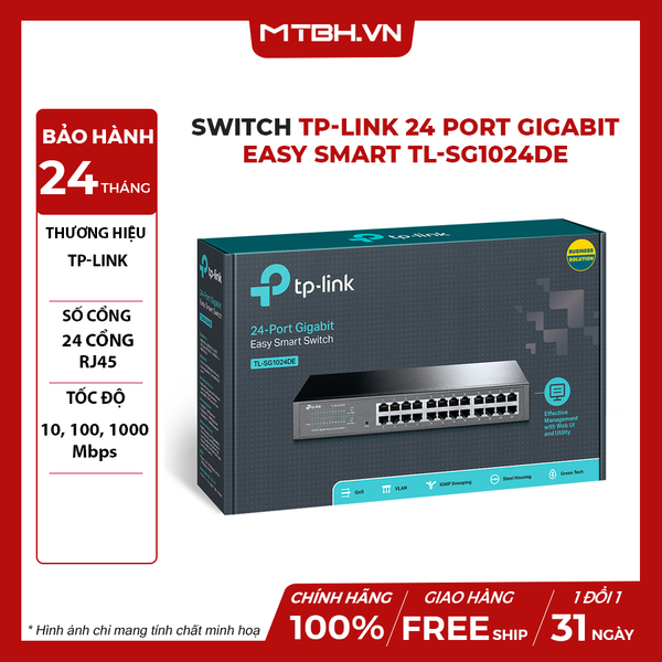 SWITCH TP-Link 24 PORT GIGABIT EASY SMART TL-SG1024DE – Máy Tính Biên Hòa