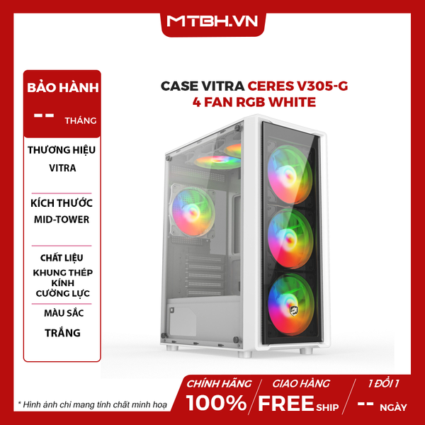 Case VITRA CERES V305-G 4 FAN RGB BLACK – Máy Tính Biên Hòa