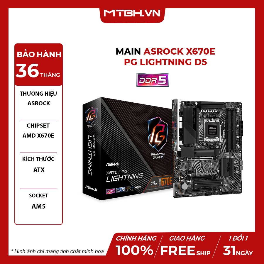 MAIN ASROCK X670E PG Lightning D5 – Máy Tính Biên Hòa