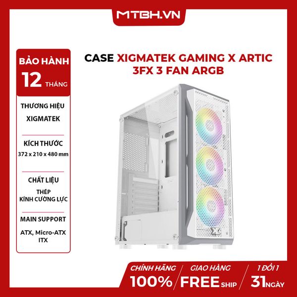Case Xigmatek GAMING X ARTIC 3FX 3 FAN ARGB – Máy Tính Biên Hòa