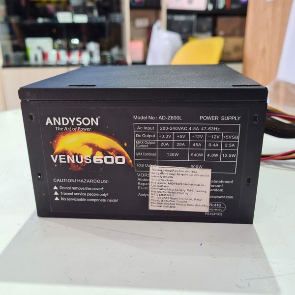 PSU ANDYSON VENUS600 600W (MÃ AD-Z600L) CÒN BH – Máy Tính Biên Hòa