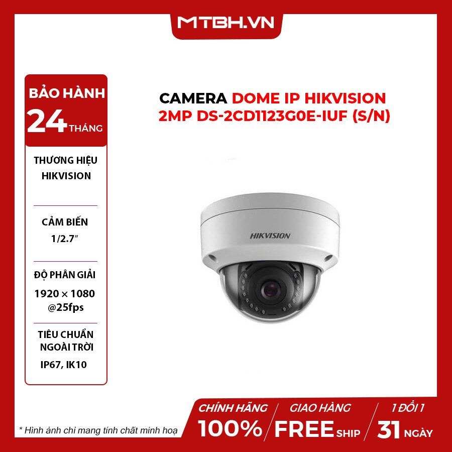Camera IP HIKVISION Dome 2MP DS-2CD1123G0E-IUF – Máy Tính Biên Hòa