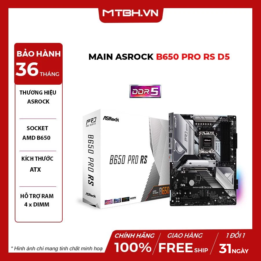 MAIN ASROCK B650 Pro RS D5 – Máy Tính Biên Hòa