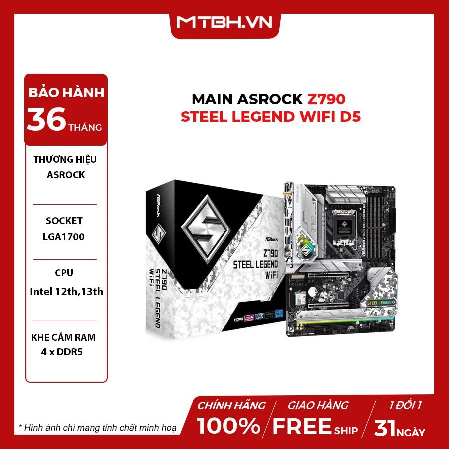MAIN ASROCK Z790 STEEL LEGEND WIFI D5 – Máy Tính Biên Hòa