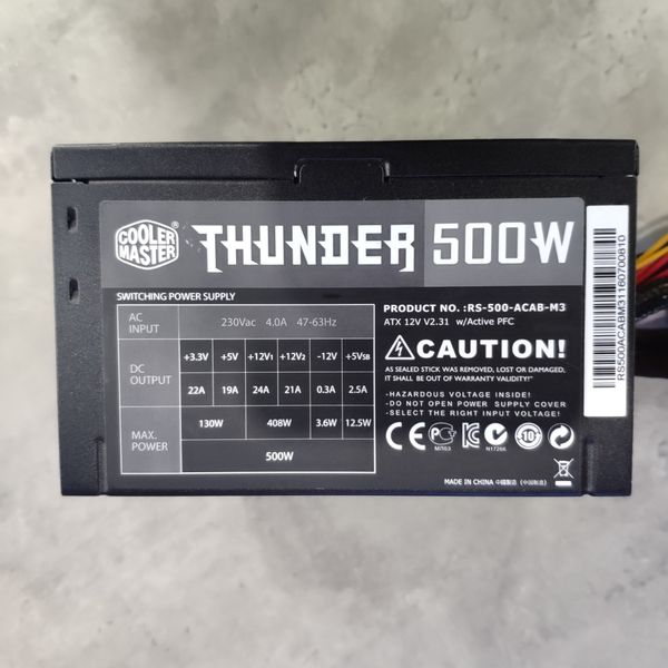 PSU COOLER MASTER THUNDER 500W HBH – Máy Tính Biên Hòa