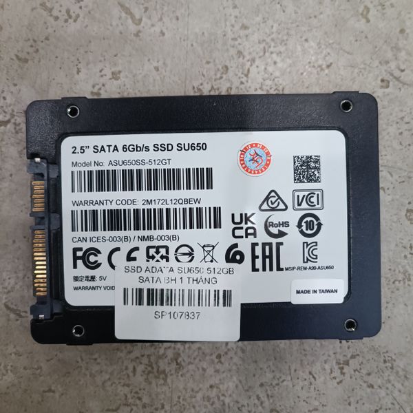 SSD ADATA SU650 512GB SATA BH 1 THÁNG – Máy Tính Biên Hòa