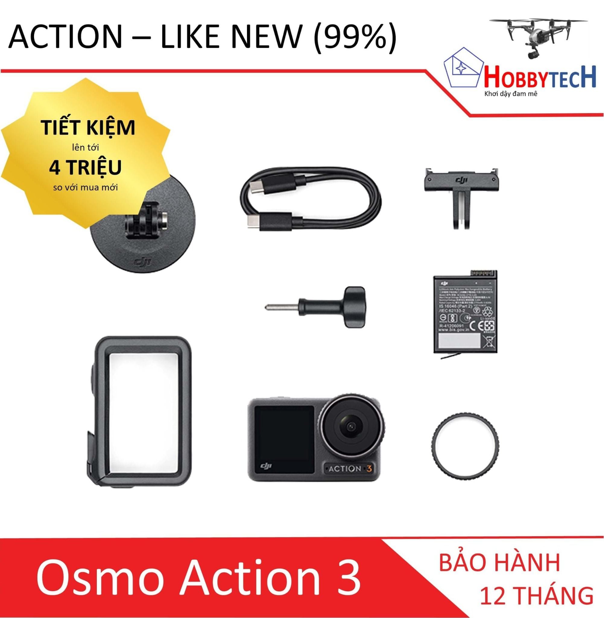 DJI Osmo Action 3 cũ ( like new ) – Chính hãng DJI – Hobbytech