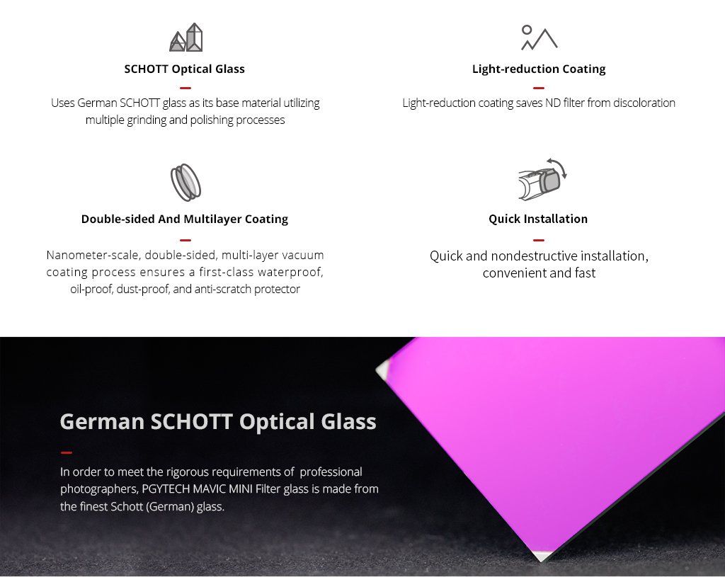 Combo filter ND Mavic Mini - PGYtech - professional – Hobbytech