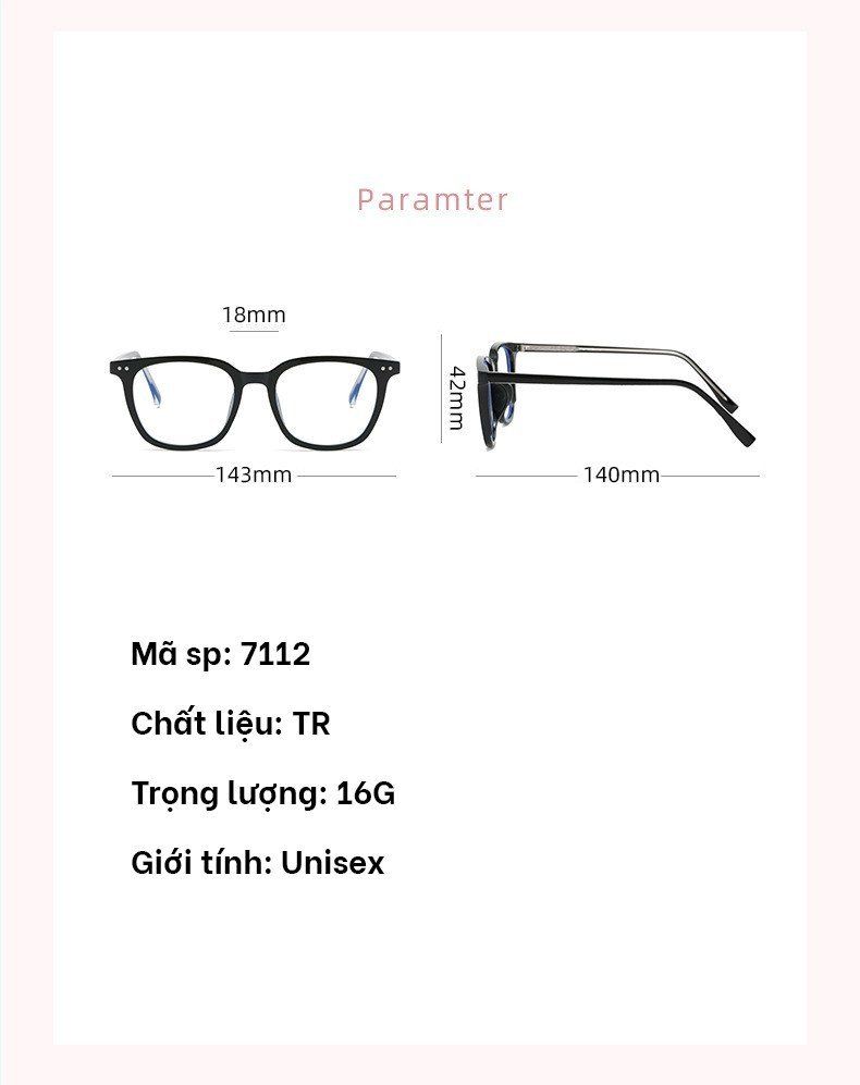 Gọng Kính Vuông TR90 7112– Mắt Kính HATO