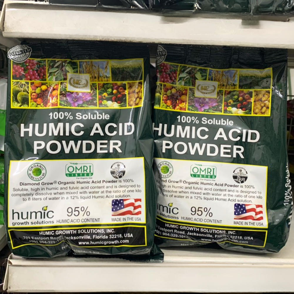 Humic Acid Powder dạng bột (1kg) – Phân bón cải tạo đất.