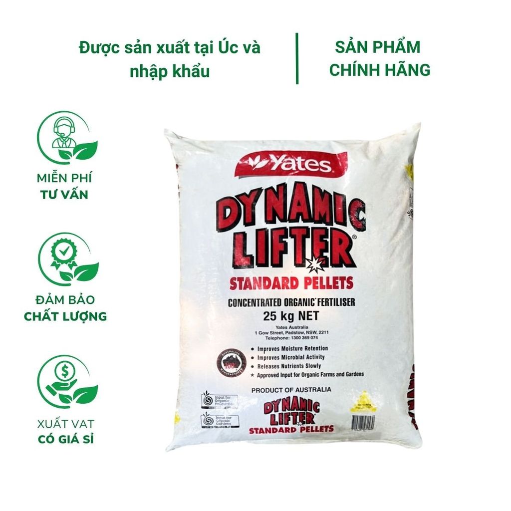 Phân hữu cơ Úc Dynamic Lifter (25kg) - Tăng sức đề kháng cho cây