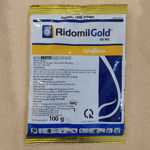 Thuốc trừ bệnh cây trồng RIDOMIL GOLD 68WG - 100gram