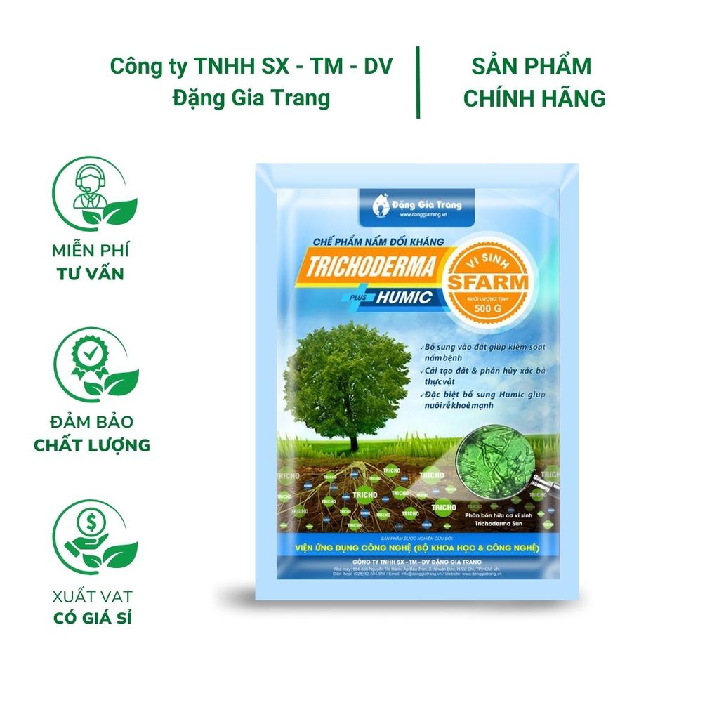 Trichoderma Plus SFARM (500gr) – Nấm đối kháng, cải tạo đất hiệu quả