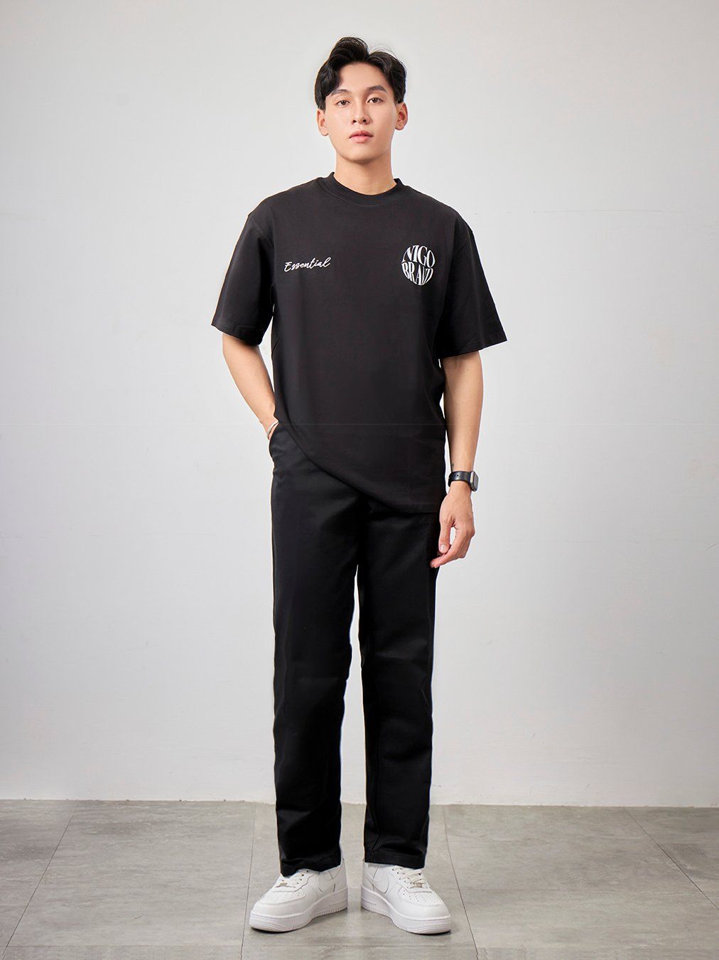 quần kaki black straight fit 01 – NIGO STORE