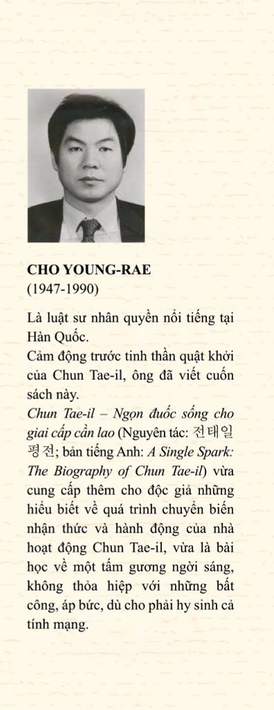 CHUN TAE-il - NGỌN ĐUỐC SỐNG CHO GIAI CẤP CẦN LAO – PHANBOOK.VN
