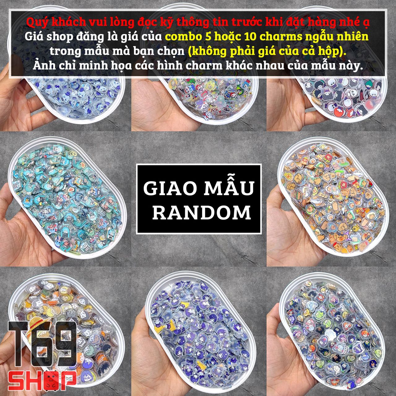 Combo Charm mica mini 2cm nhiều mẫu Anime, Game - Lắc ốp điện thoại tr ...