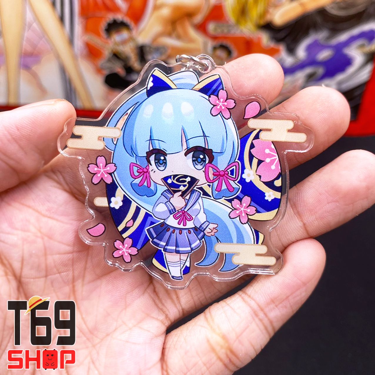 Móc khóa mica game Genshin Impact có Vision kèm chuông – T69 Shop