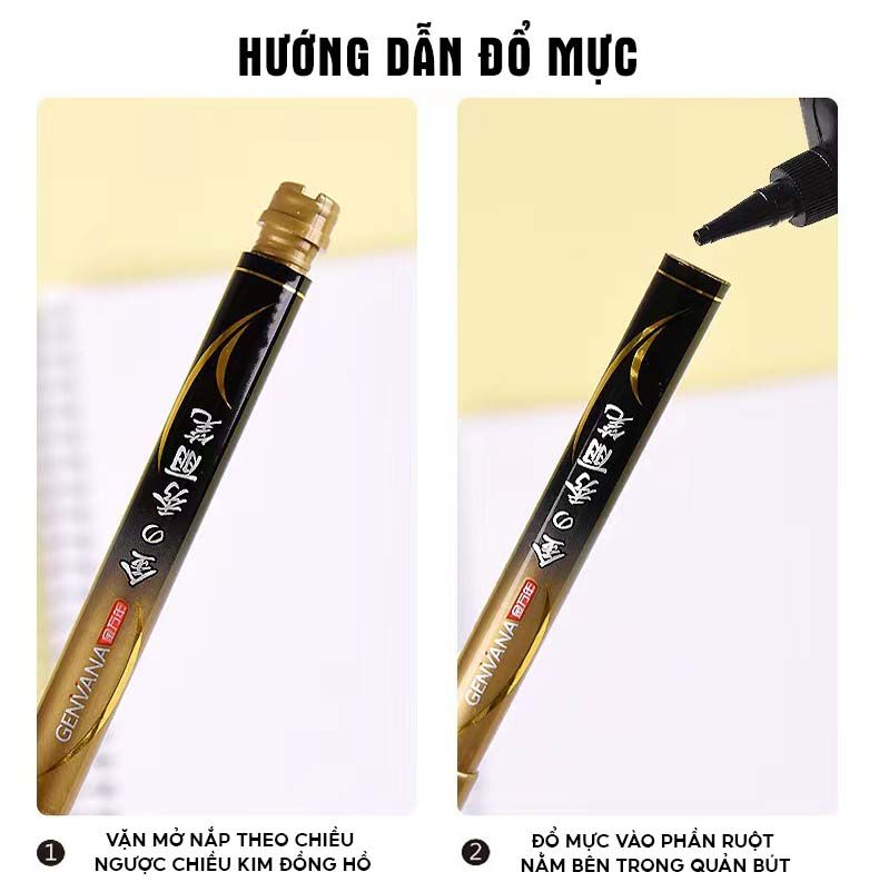 Bút nhũ vàng ngòi mềm viết thư pháp genvana – Thư Pháp Dụng Phẩm
