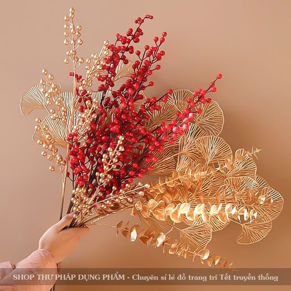 Cành đào đông cành mai vàng cành lựu cẩm tú cầu dẻ quạt cắm bình phụ k ...