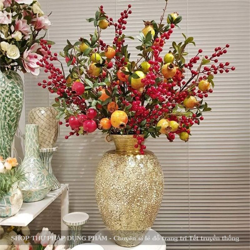 Cành đào đông cành mai vàng cành lựu cẩm tú cầu dẻ quạt cắm bình phụ k ...