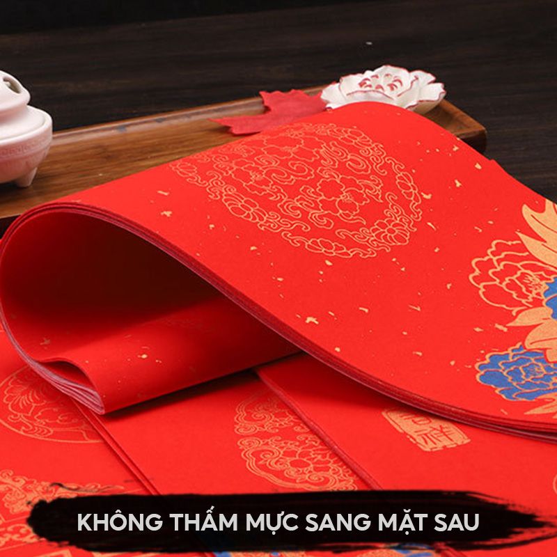 Giấy câu đối đỏ giấy xuyến chỉ nhuộm sáp mẫu mới 2025 – Thư Pháp Dụng Phẩm