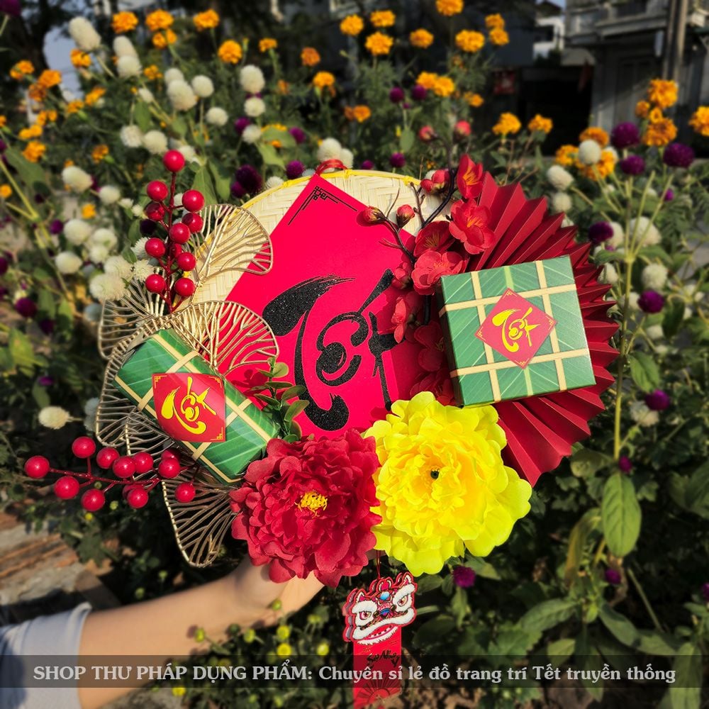 Set mẹt trang trí Tết vòng treo cửa treo tường trang trí nhà cửa đón T ...