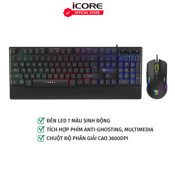 Bộ Bàn Phím Chuột Game iCore IGC01 – Phụ Kiện Số Hoá