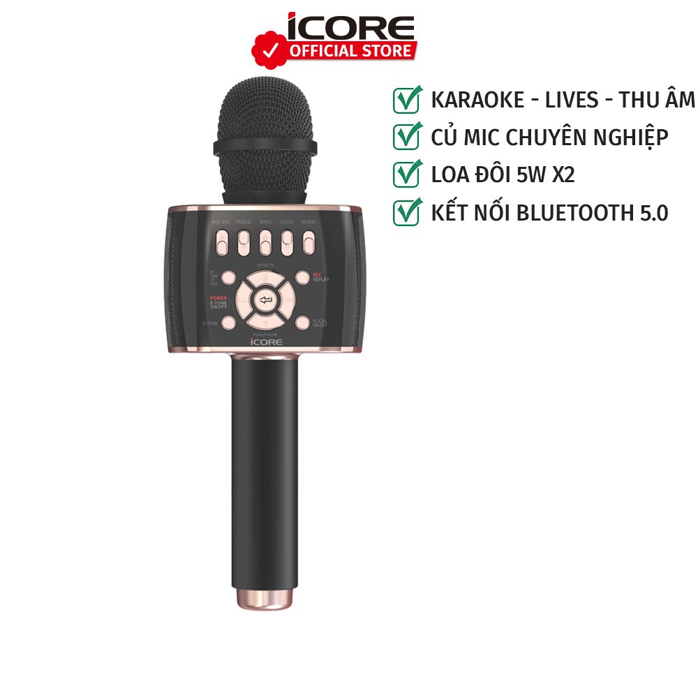 Mic Karaoke kèm loa bluetooth iCore M99-PRO – Phụ Kiện Số Hoá