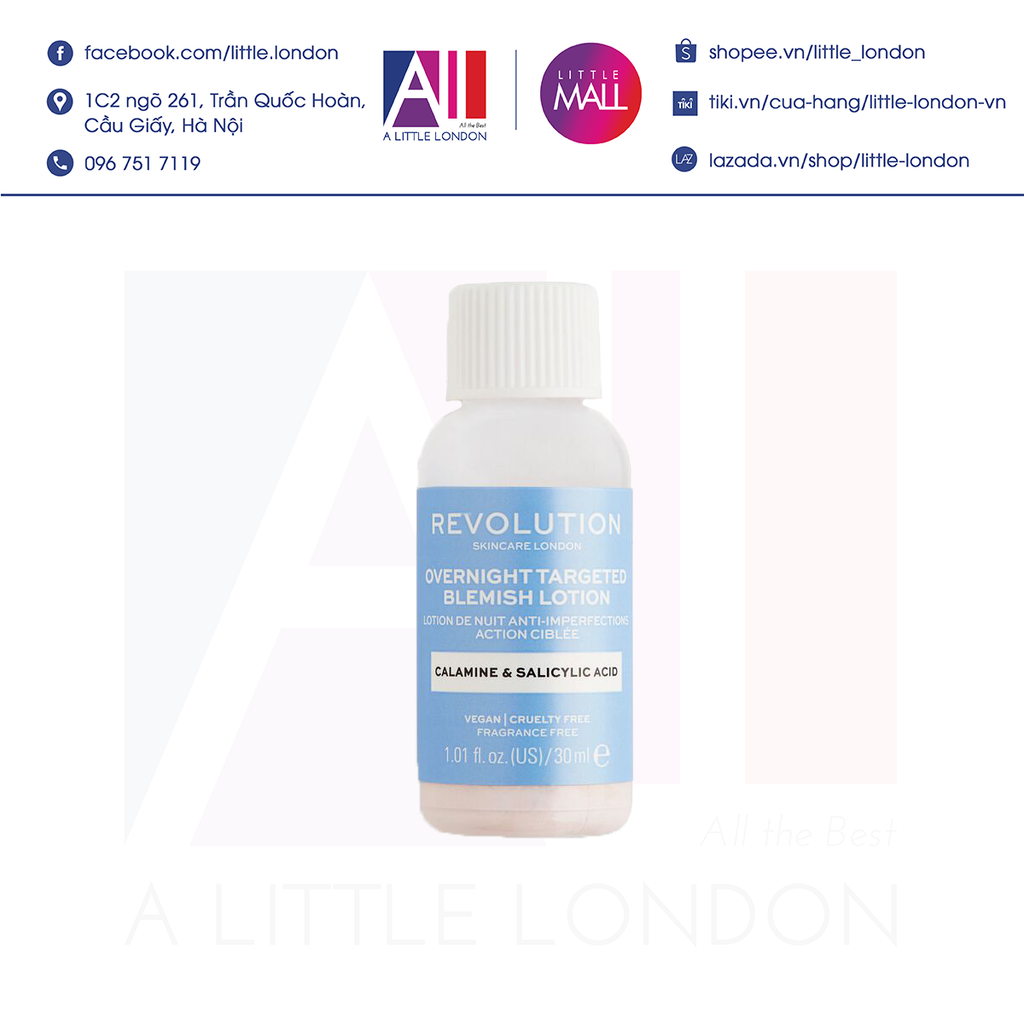 Chấm mụn Revolution Overnight Targeted Blemish Lotion Calamine & Salic