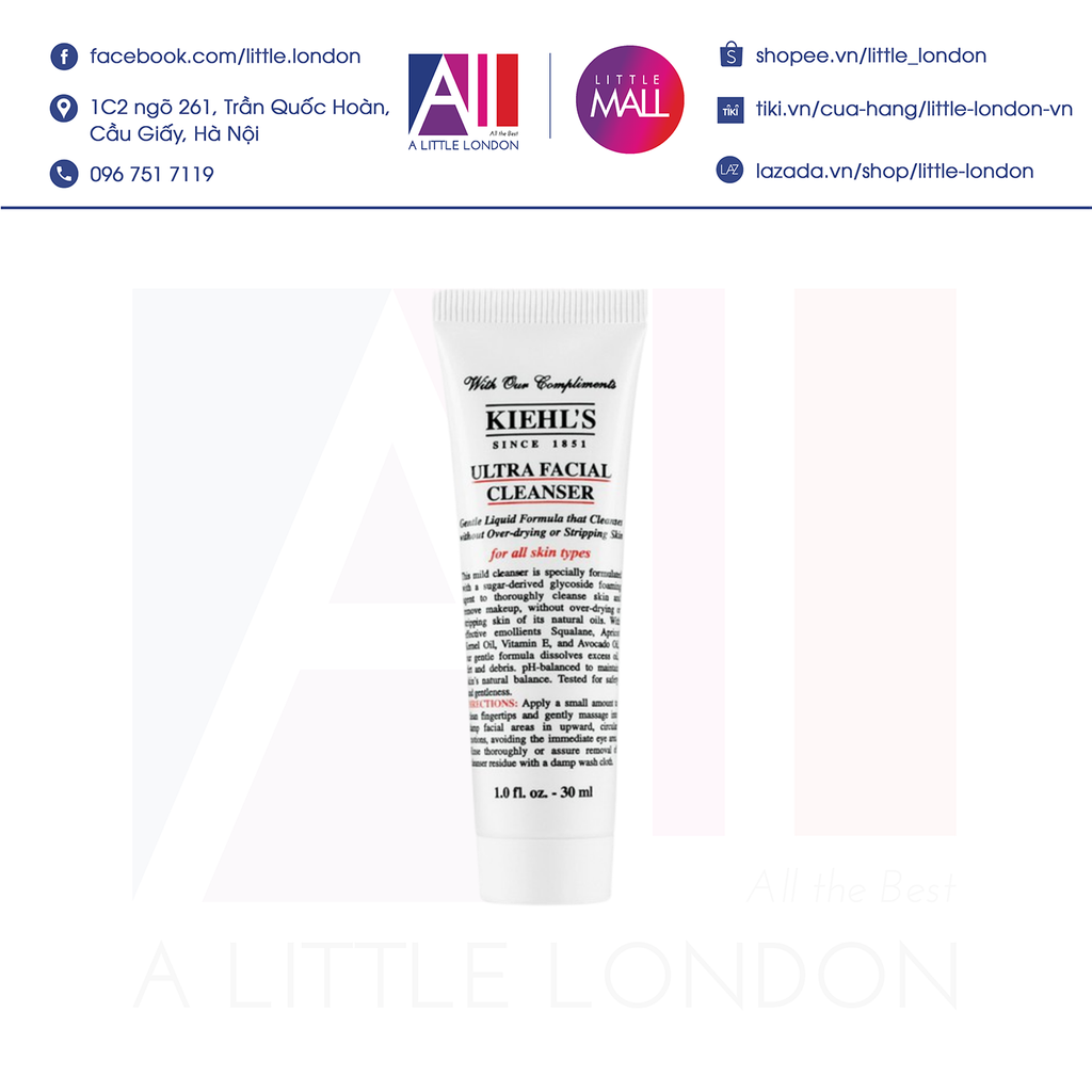 Sữa Rửa Mặt Kiehls Ultra Facial Cleanser 30ml Bill Anh