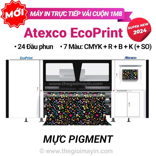 Máy in vải cuộn khổ 1m8 Atexco Ecoprint Mực Pigment – Công ty SBC (Sao Băng)