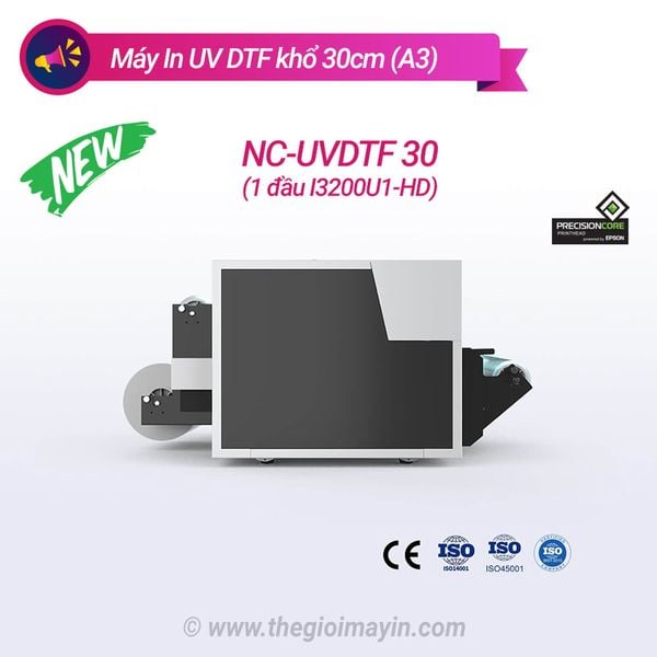 Máy In UV DTF khổ 30cm (A3) NC-UVDTF30 đầu phun I3200U1-HD – Công ty SBC (Sao Băng)