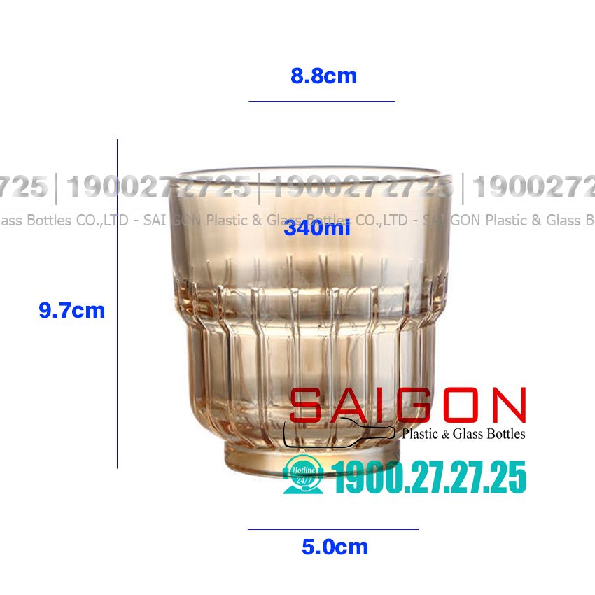 Ly Thủy Tinh Deli LINQ Amber Rock Glass 340ml | DELI Y5865-1S , Thủy T – ly Thủy Tinh Nhập Khẩu