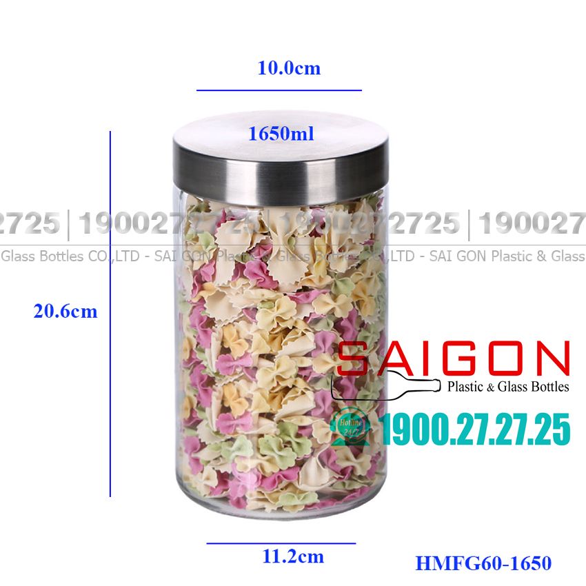 Hũ Thủy Tinh Delisoga Glass Sealed Jar 1650ml , Nắp Inox 304 | HMFG60- – ly Thủy Tinh Nhập Khẩu