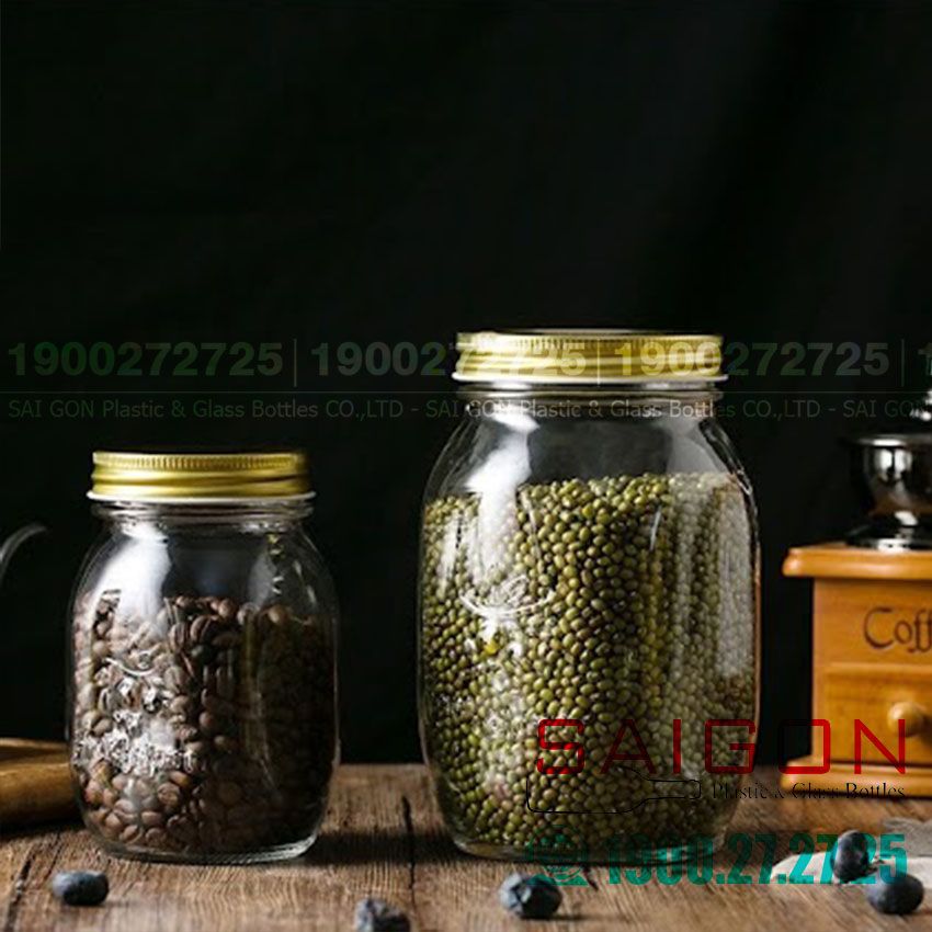 Hũ Thủy Tinh Gia Vị Mason | Nắp Nhôm , Tùy Chọn Màu Nắp Và Dung Tích ...