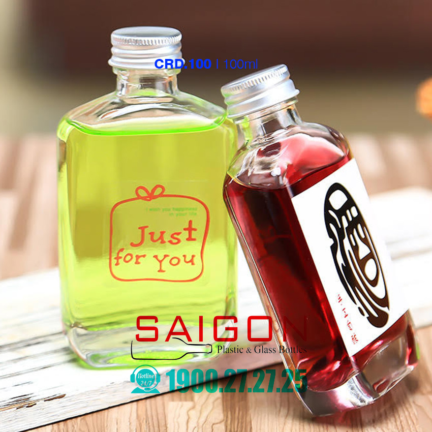 Chai Thủy Tinh Dẹp Mini 100ml | Nắp Nhôm , Thủy Tinh Cao Cấp – ly Thủy ...