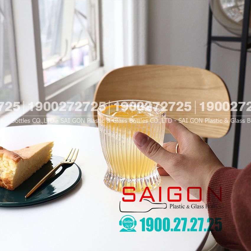 Ly Thủy Tinh Deli Stripes Rock Glass 280ml | Deli DSKB162-1A – ly Thủy Tinh Nhập Khẩu