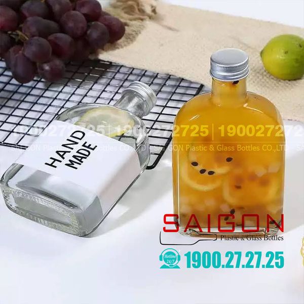 Chai Dẹp Cổ Cò Thủy Tinh 350ml | Nắp Nhôm , Tùy Chọn Màu Nắp – ly Thủy ...