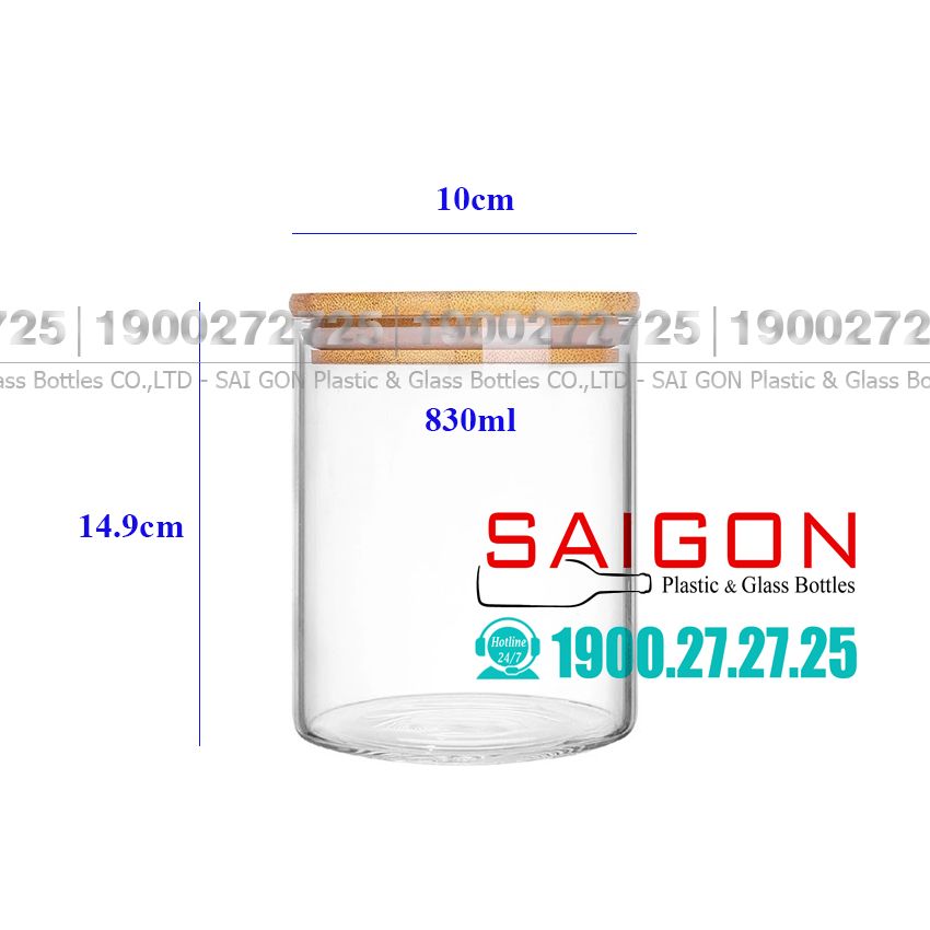 Hũ Thủy Tinh Tròn Delisoga Borosilicate Storage Glass Nắp Gỗ 830ml – ly Thủy Tinh Nhập Khẩu