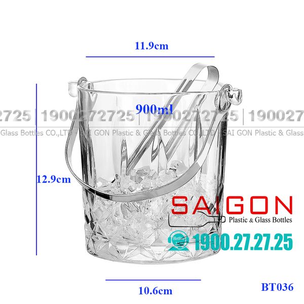 Xô Đá Thủy Tinh Delisoga Borosilicate Billows Ice Pail 900ml – ly Thủy ...