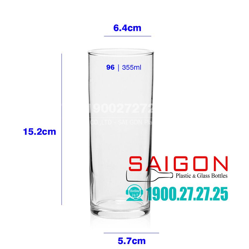 Ly thủy tinh Libbey Straight Sided Zombie 355ml | LIBBEY 96 – ly Thủy Tinh Nhập Khẩu