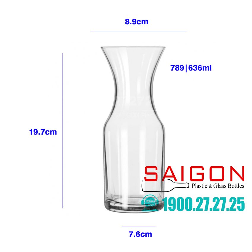 Bình Rót Thủy Tinh Libbey Decanter 636ml | LIBBEY 789 , Nhập Khẩu USA – ly Thủy Tinh Nhập Khẩu