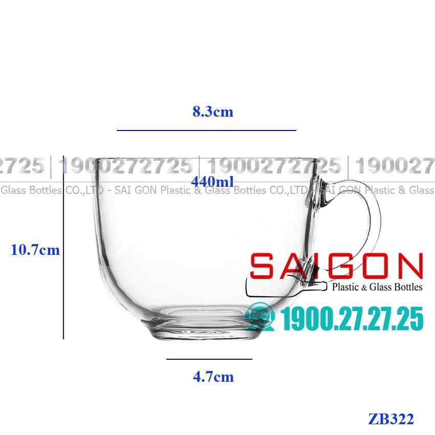 Ly Thủy Tinh Deli Cup Mug Glass 440ml | Deli ZB322 , Thủy Tinh Cao Cấp ...